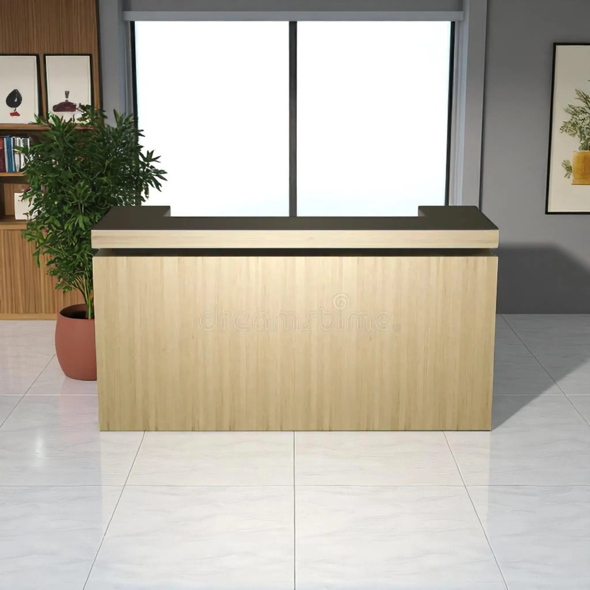 Modern Wooden Single-Seat Welcome Reception Counter